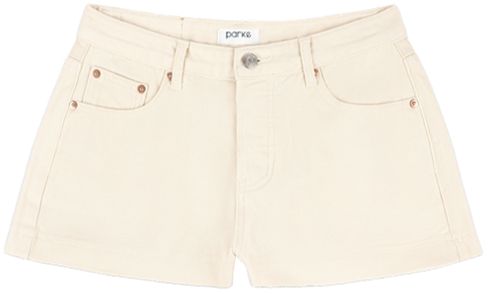 MINI DENIM SHORTS IN CREAM DENIM – Indigo Octopus